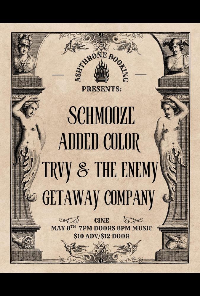 Movie poster for Schmooze, Added Color, Trvy & the Enemy