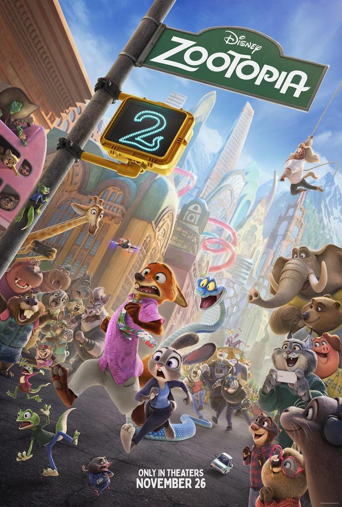 Movie poster for Zootopia 2